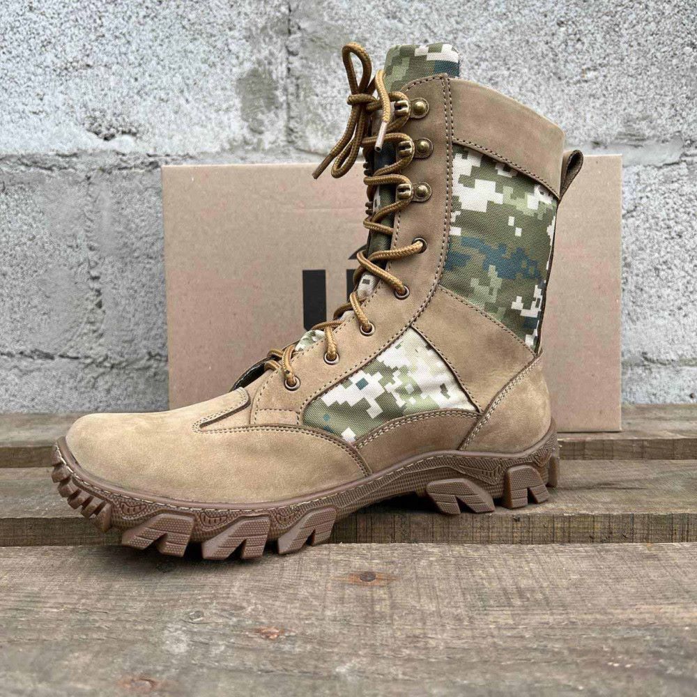 Ukrainian Typhoon pixel boots Military leather high boots Urban-type ...