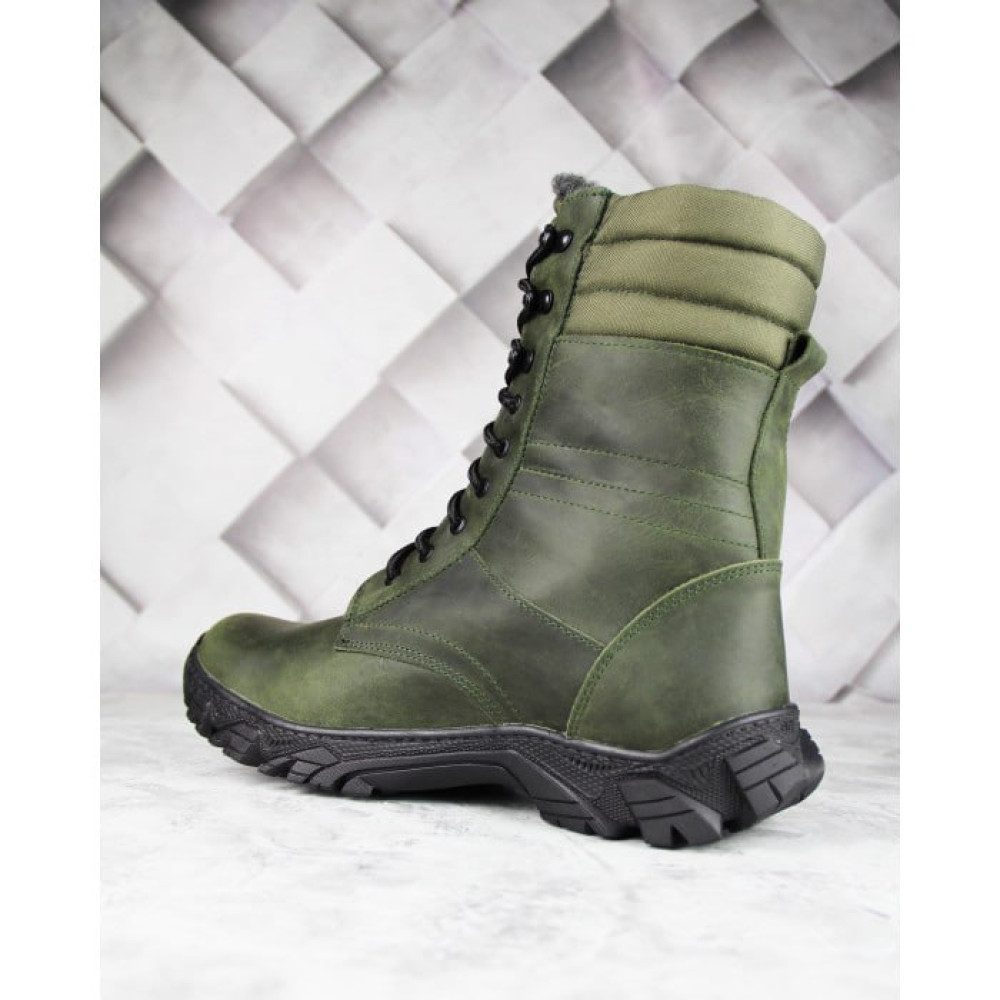 Ukrainian Olive Winter Boots | Modern Army Nubuck Leather Tactical ...