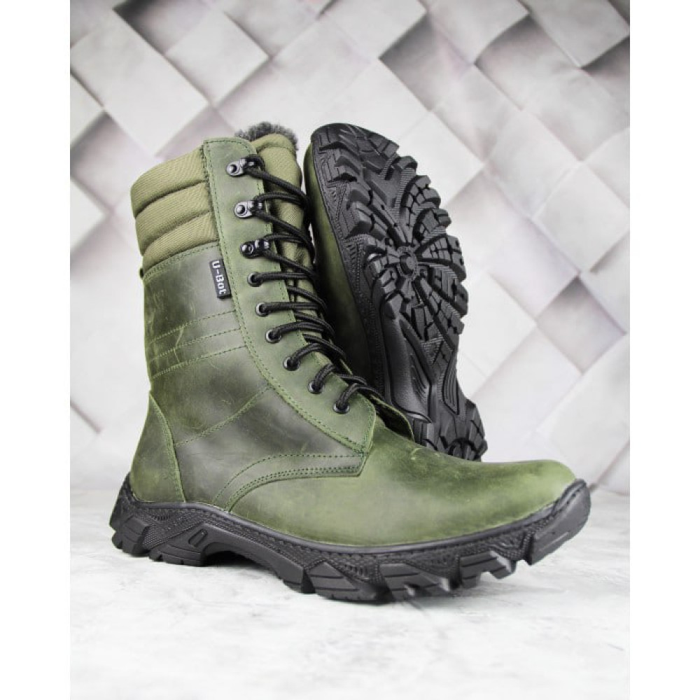 Ukrainian Olive Winter Boots | Modern Army Nubuck Leather Tactical ...