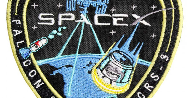 CRS-3 Falcon 9 Dragon Nave espacial SpaceX NASA ISS Mission Patch Coser ...