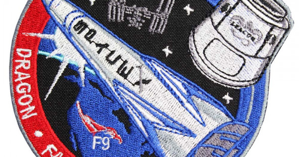 CRS-5 Dragon Spacecraft Falcon-9 SpaceX Nasa ISS Patch Sew-on embroidery