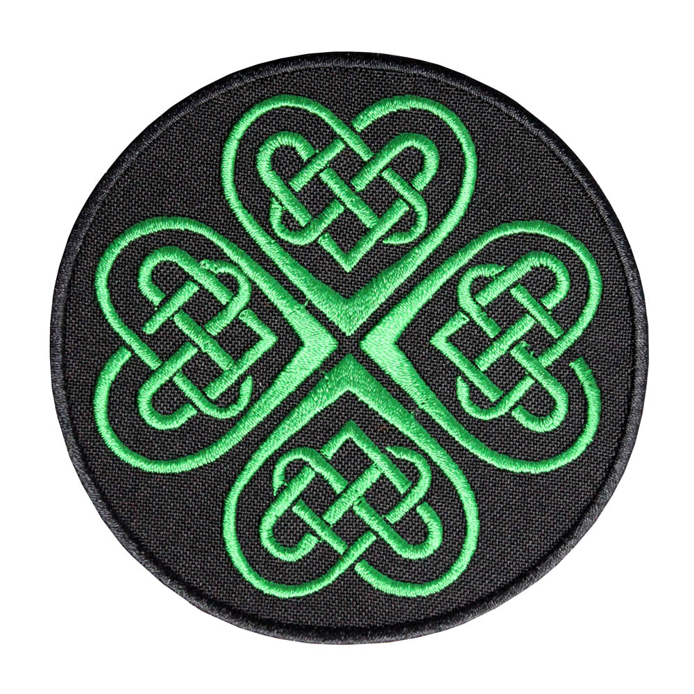Celtic Green Knot Embroidered Sew-on / Iron-on / Velcro Patch
