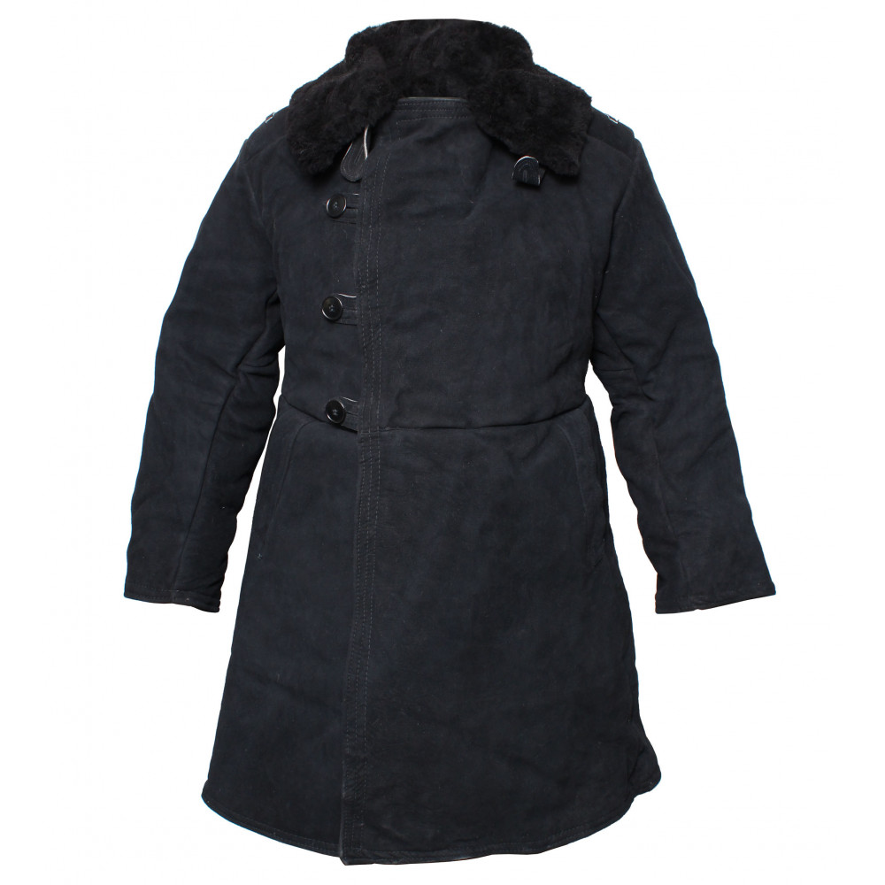 Ussr army winter general suede leather overcoat