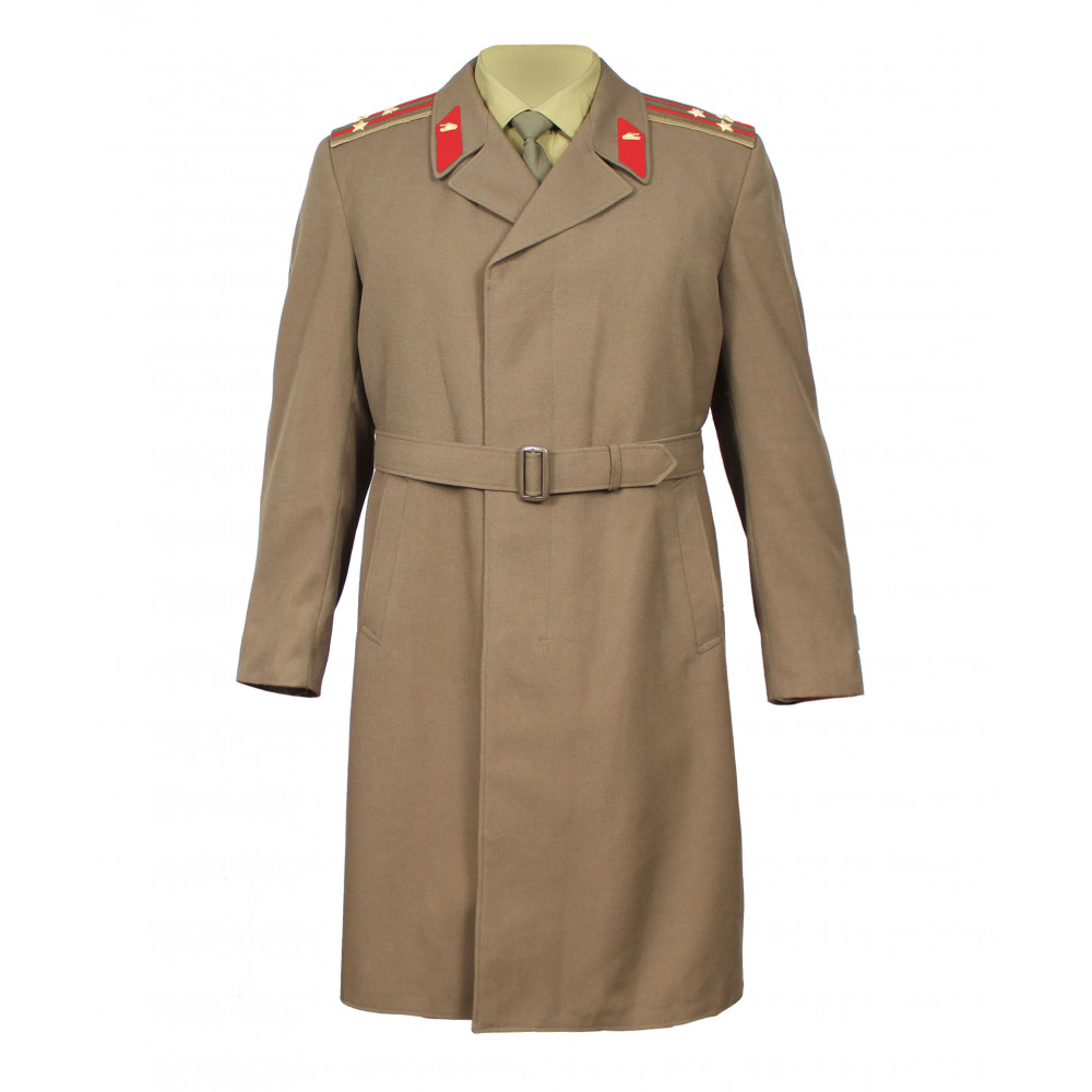 Soviet Army officers long green military overcoat