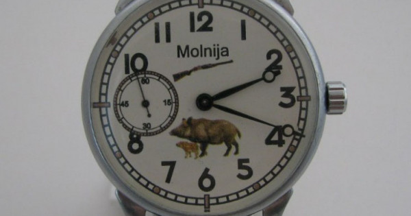 Mechanical Soviet wrist watch Molnija / Molnia Hunter