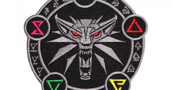 Witcher Magic Runes Embroidery Sleeve Sew-on / Iron-on / Velcro Patch