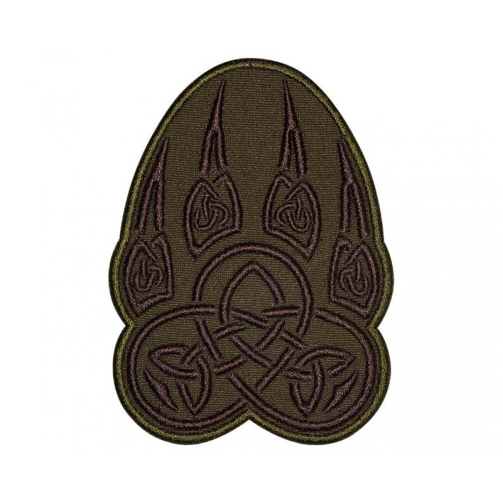 Paw trail wolf Celtic knot embroidered Sew-on Handmade patch