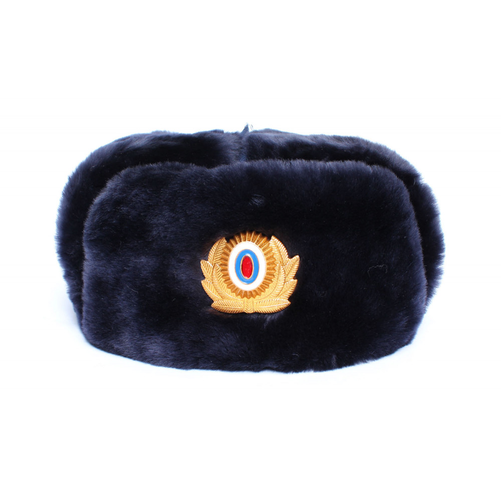 Russian police winter hat ushanka