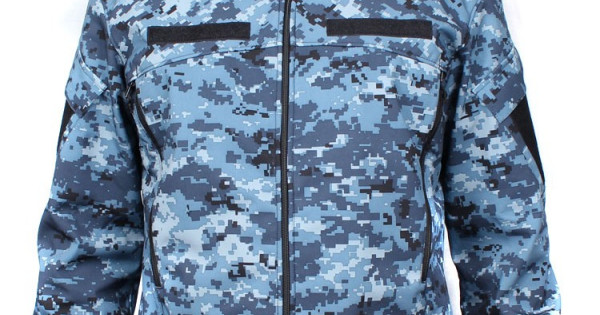 Taktische Tarnjacke mit Kapuze Blaue Pixeljacke - Tactical jacket