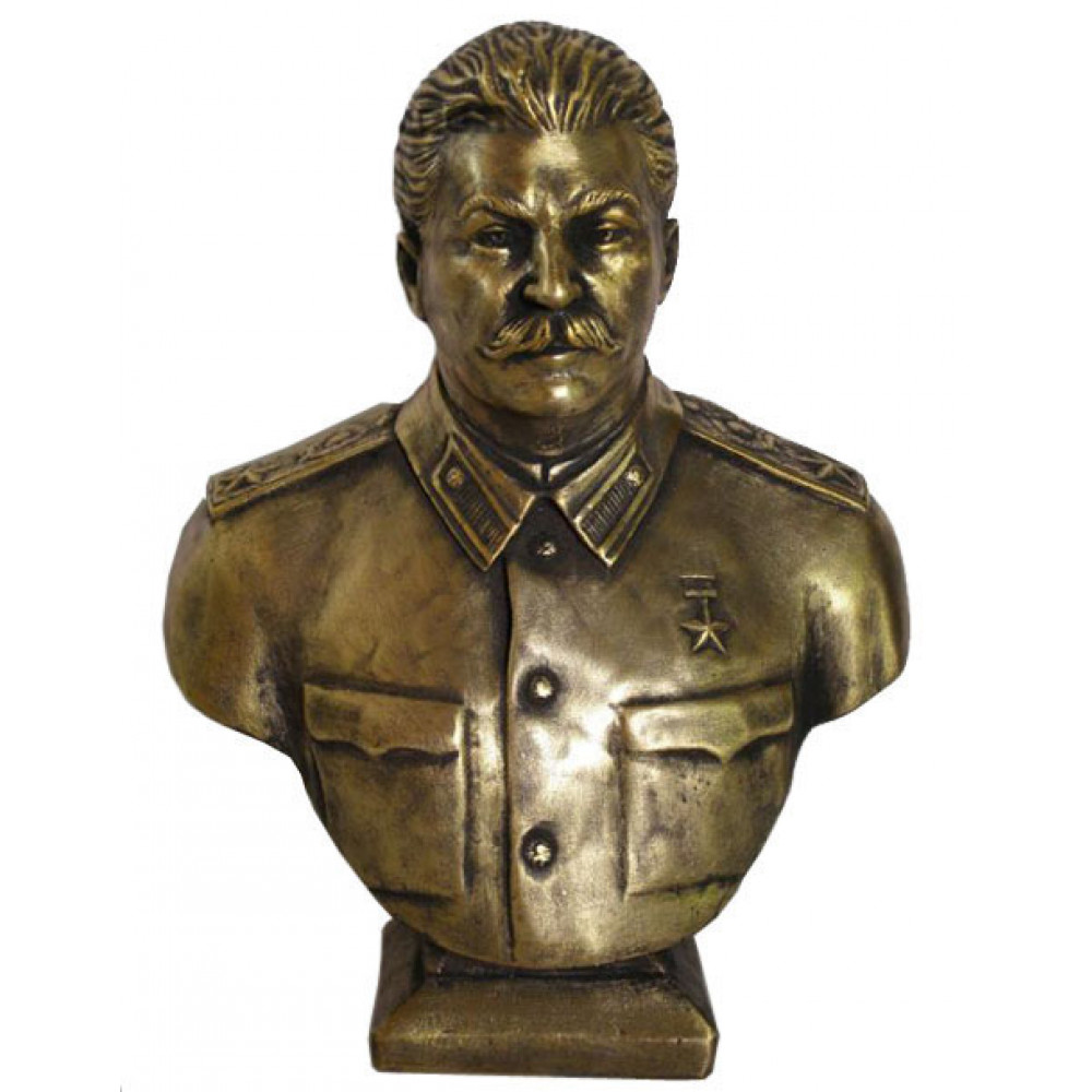 High bronze soviet bust of joseph stalin