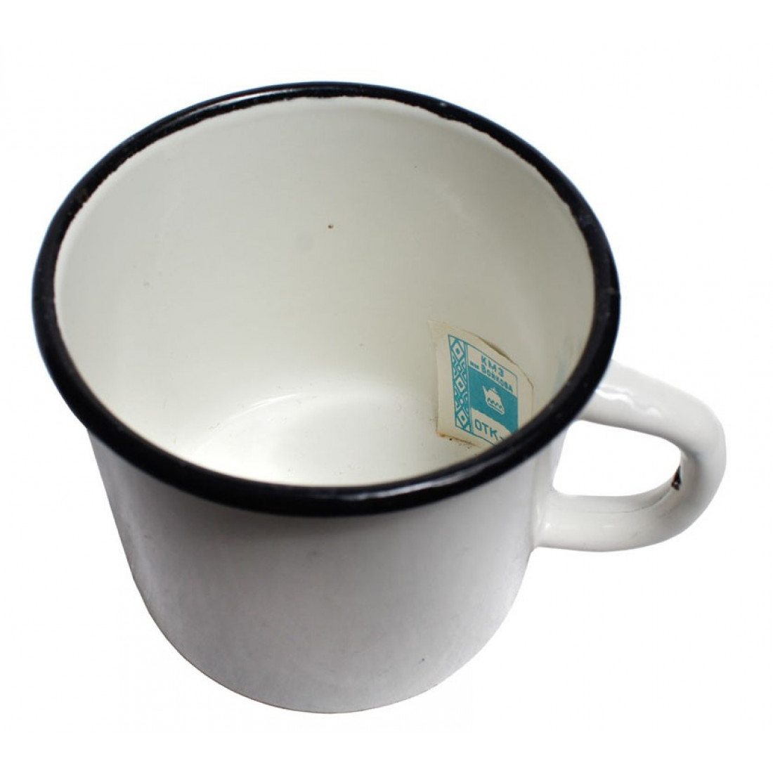 Enamel mug Russian white Soviet Union enamel cup