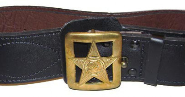 / soviet army military officer leather belt with star