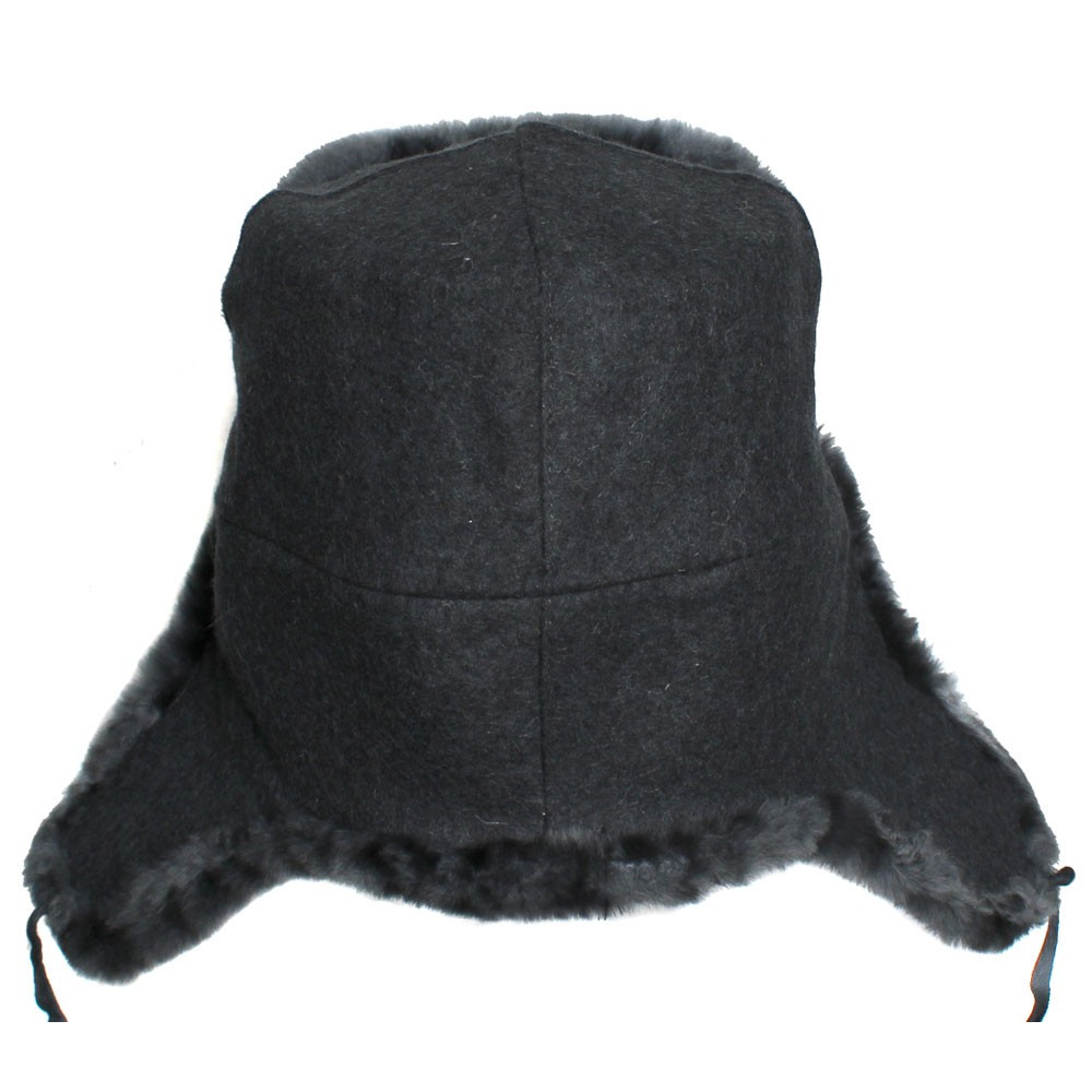 Gray fur Officers modern military ushanka winter earflaps