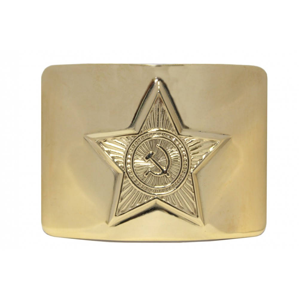 Soviet Union military golden buckle with star for belt