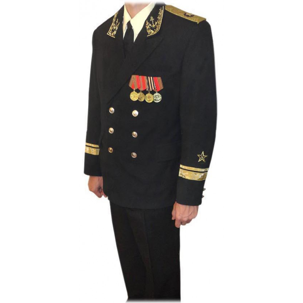 Soviet / navy fleet admiral embroidery black uniform kit